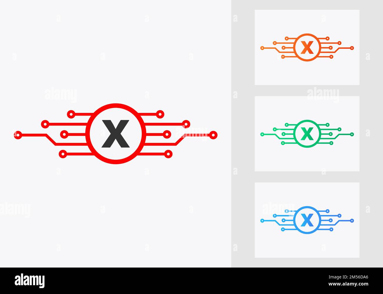 Letter X Technology Logo Design Template. Network Logo Design Stock ...