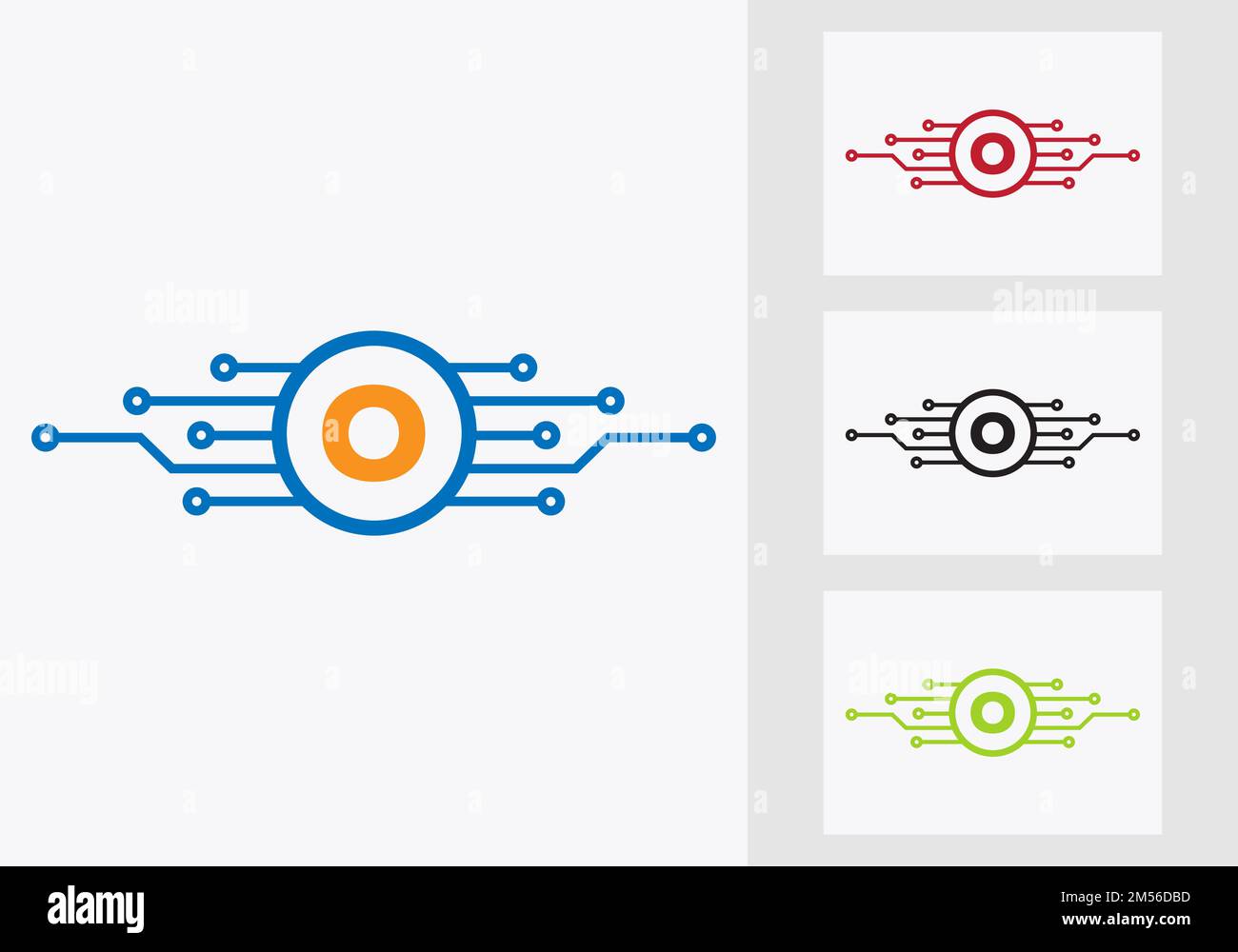 Letter O Technology Logo Design Template. Network Logo Design Stock ...
