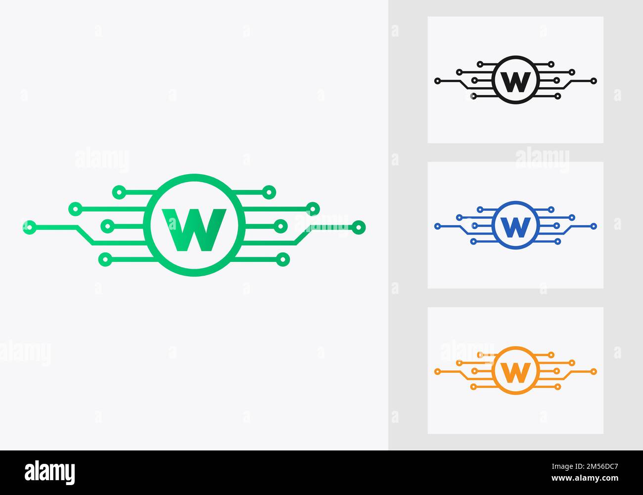 Letter W Technology Logo Design Template. Network Logo Design Stock ...