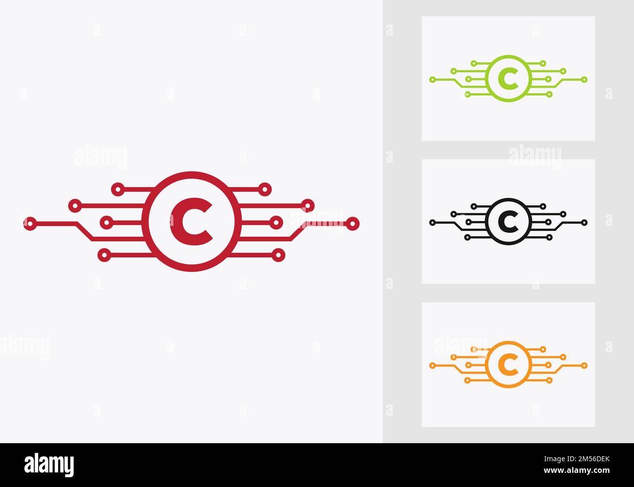 Letter C Technology Logo Design Template. Network Logo Design Stock ...
