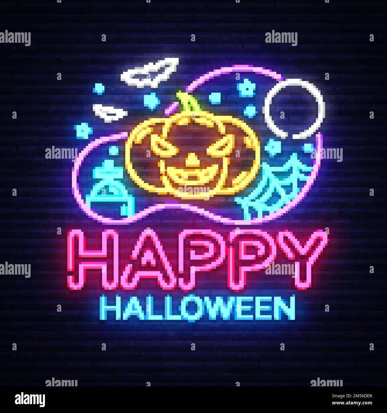 Happy Halloween Party design template vector. Halloween greeting card ...
