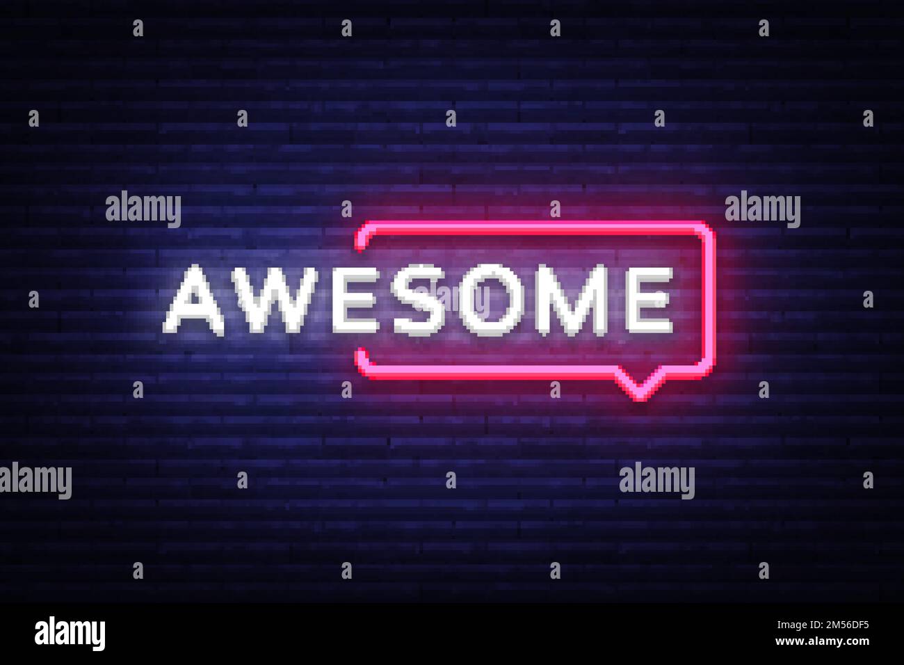 Awesome Neon Text Vector. Awesome neon sign, design template, modern ...