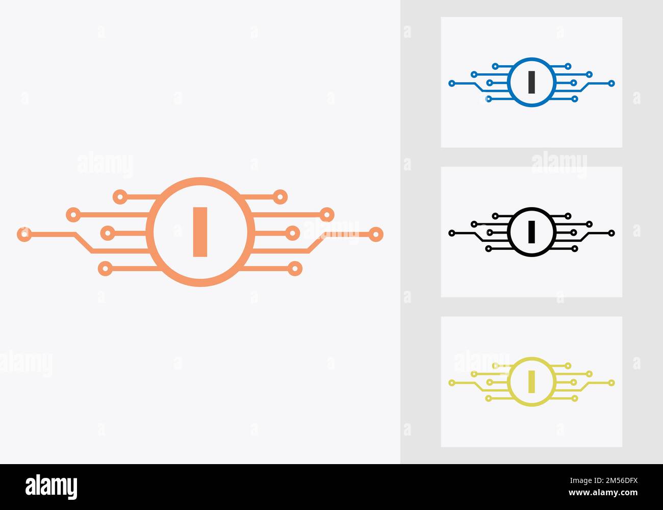 Letter I Technology Logo Design Template. Network Logo Design Stock ...