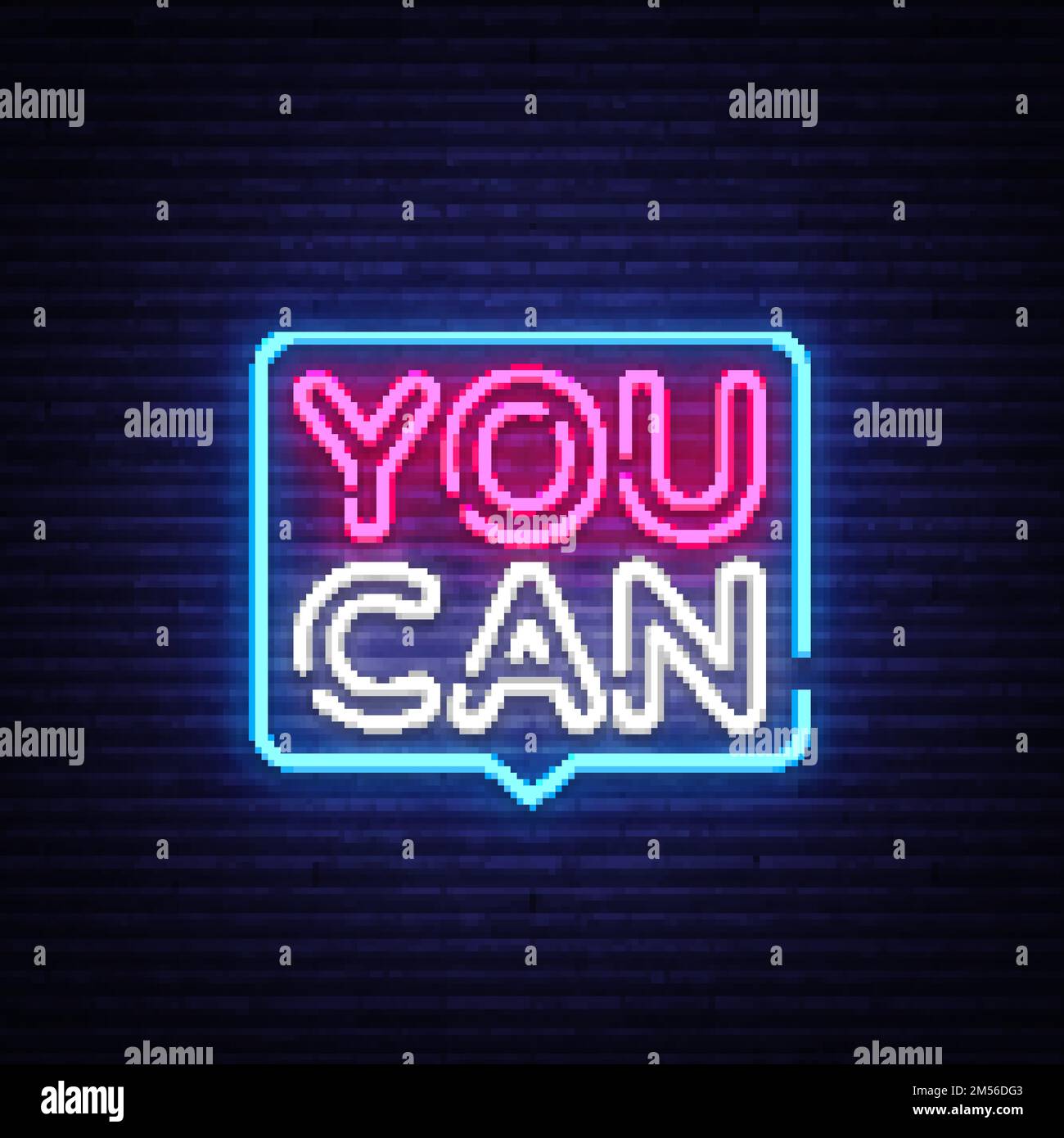 You Can Neon Text Vector. You Can neon sign, design template, modern ...
