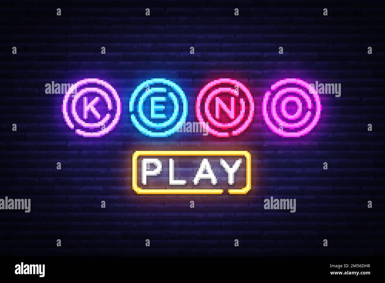 Keno Logo Vector. Keno Lottery neon sign, design template, modern trend ...