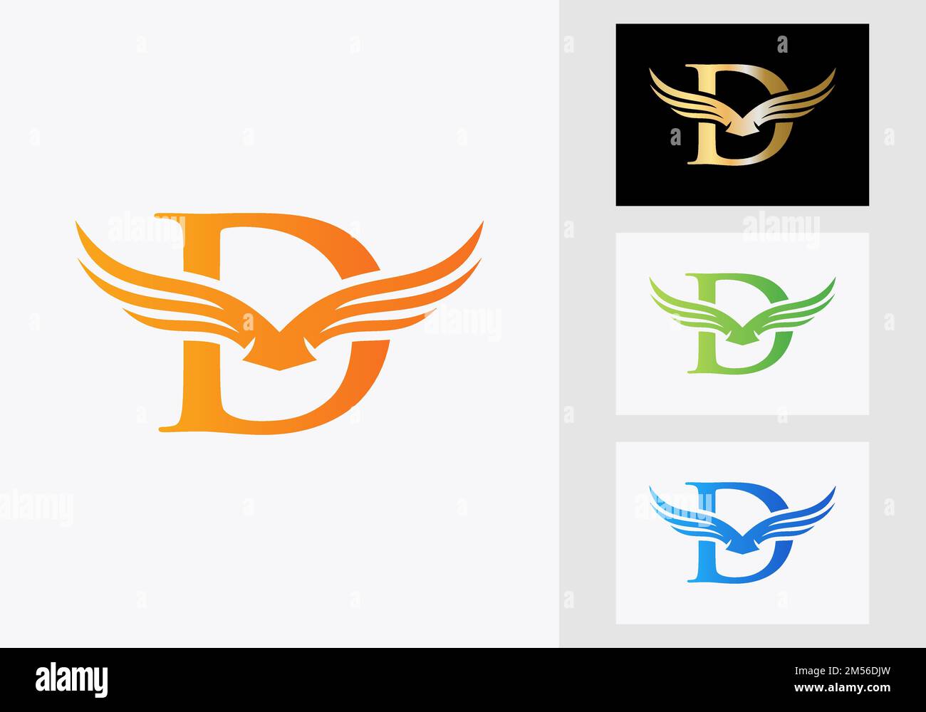 D Letter Wing Logo Design. Initial Flying Wing D Letter Logo Stock ...