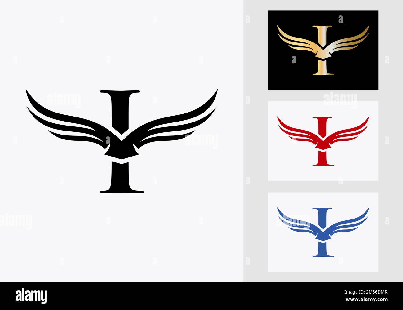 I Letter Wing Logo Design. Initial Flying Wing I Letter Logo Stock ...