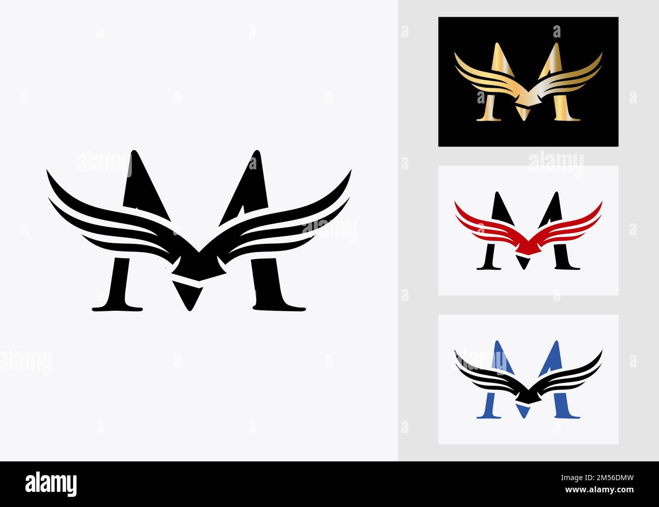 M Letter Wing Logo Design. Initial Flying Wing M Letter Logo Stock ...