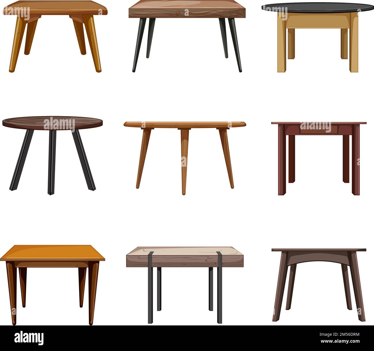 wood table set cartoon vector illustration Stock Vector Image & Art - Alamy