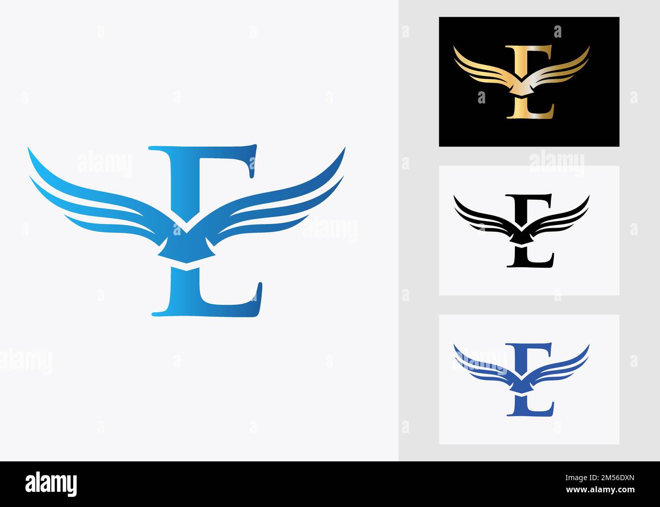 E Letter Wing Logo Design. Initial Flying Wing E Letter Logo Stock ...