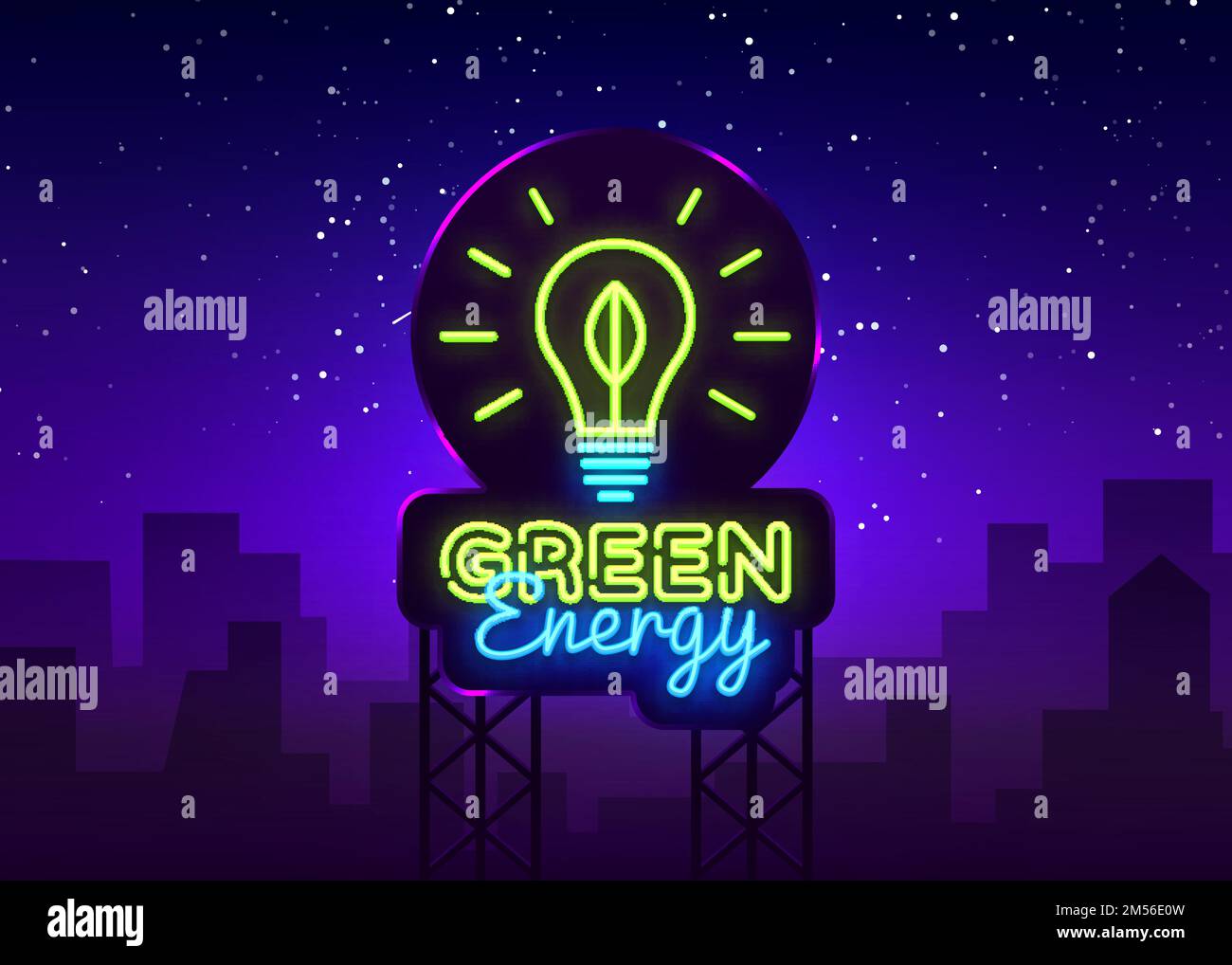 Green Energy neon sign vector. Eco Energy Design template neon sign ...