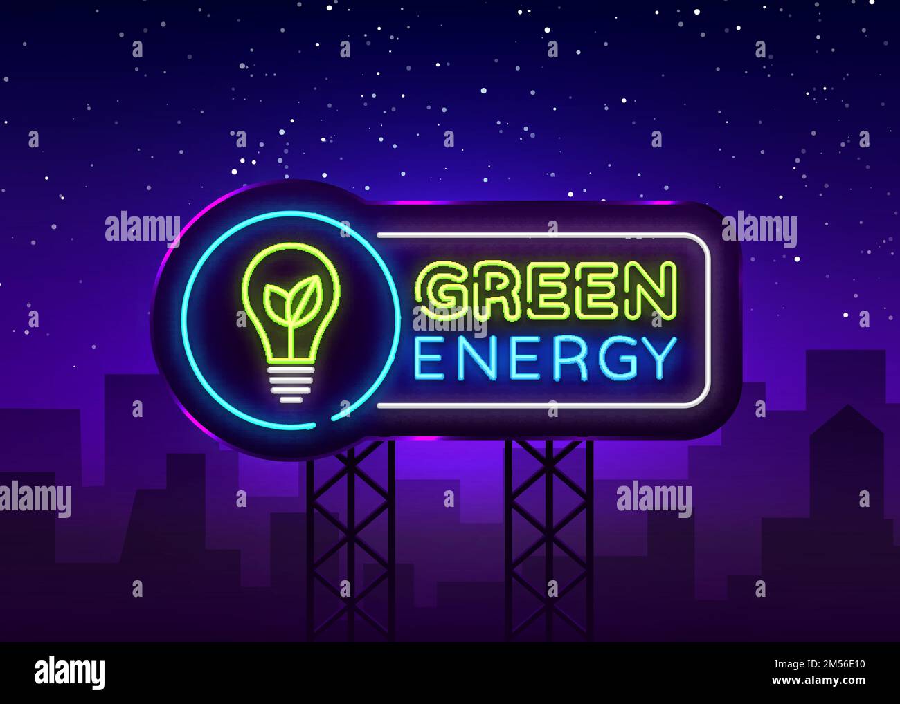 Green Energy neon sign vector. Eco Energy Design template neon sign ...