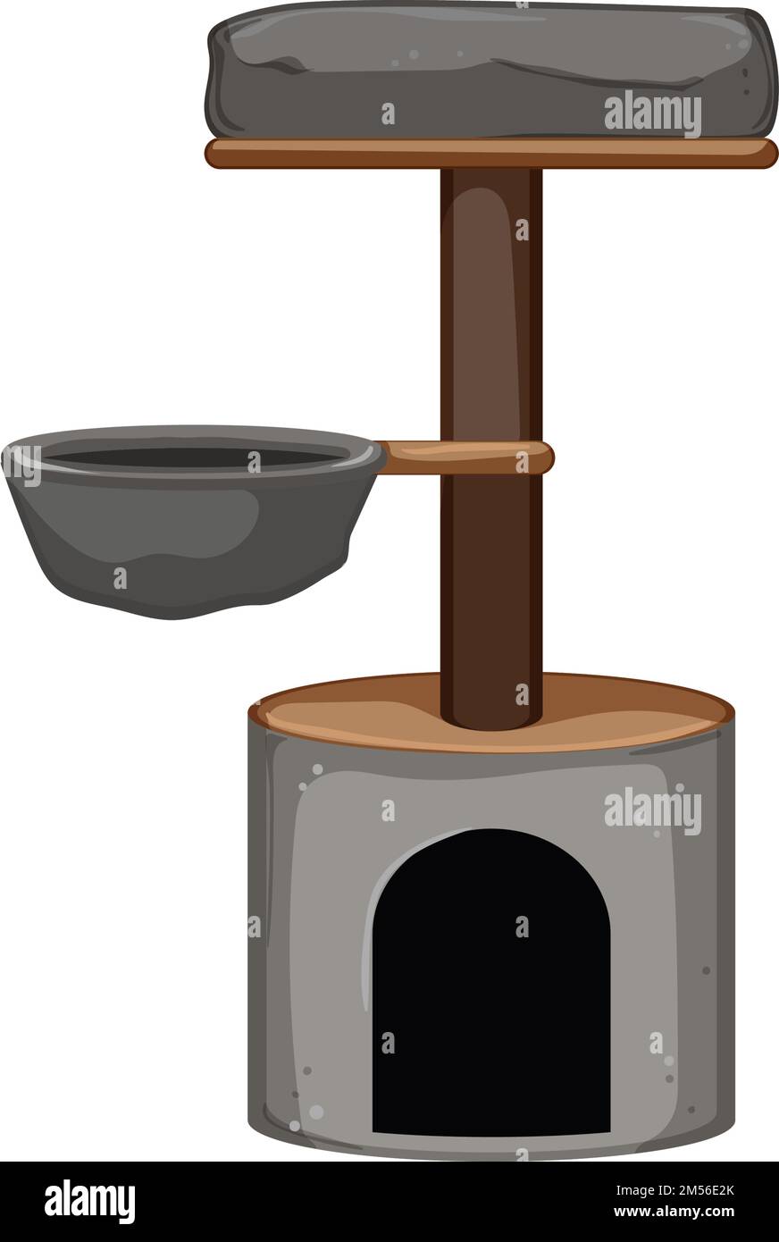 feline cat tree cartoon vector illustration Stock Vector Image & Art ...
