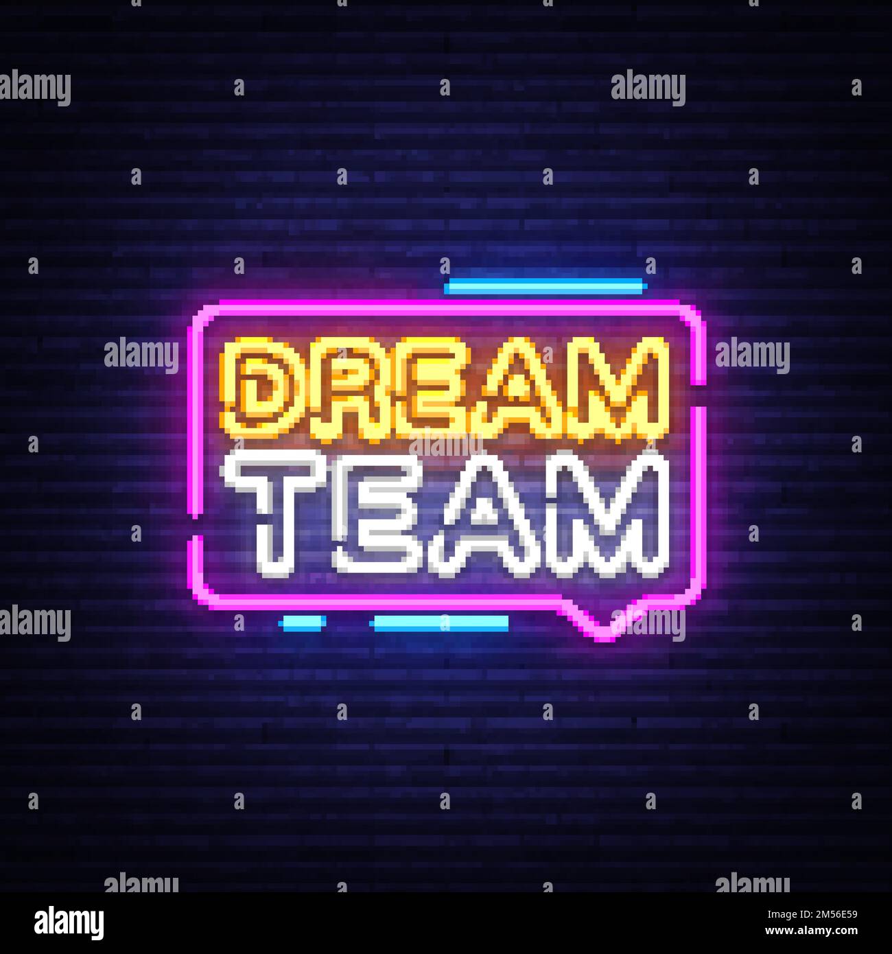 Dream Team Neon Text Vector. Dream Team neon sign, design template ...