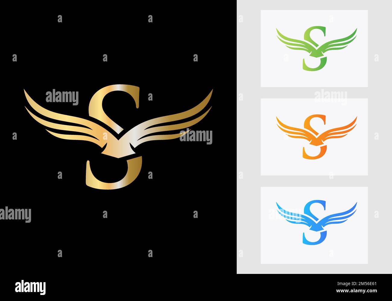 S Letter Wing Logo Design. Initial Flying Wing S Letter Logo Stock ...