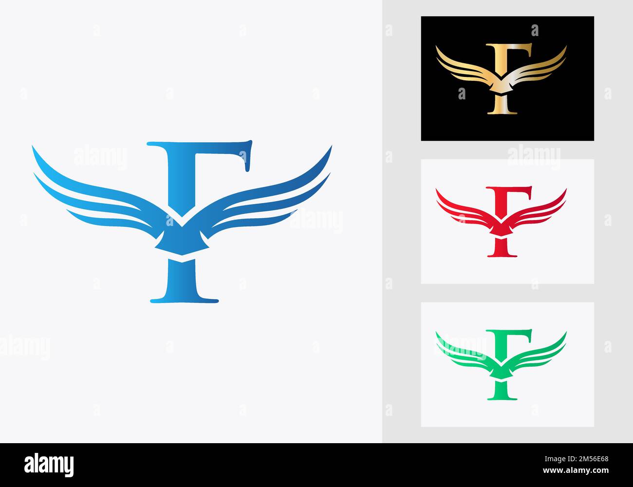 F Letter Wing Logo Design. Initial Flying Wing F Letter Logo Stock ...