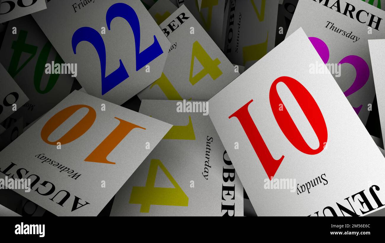 3d illustration year calendar pages hi-res stock photography and images ...