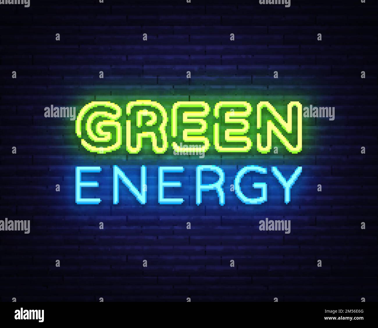 Green Energy neon sign vector. Eco Energy Design template neon sign ...