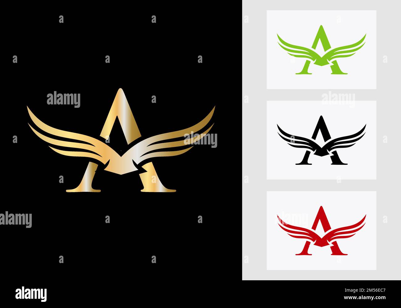 A Letter Wing Logo Design. Initial Flying Wing A Letter Logo Stock ...