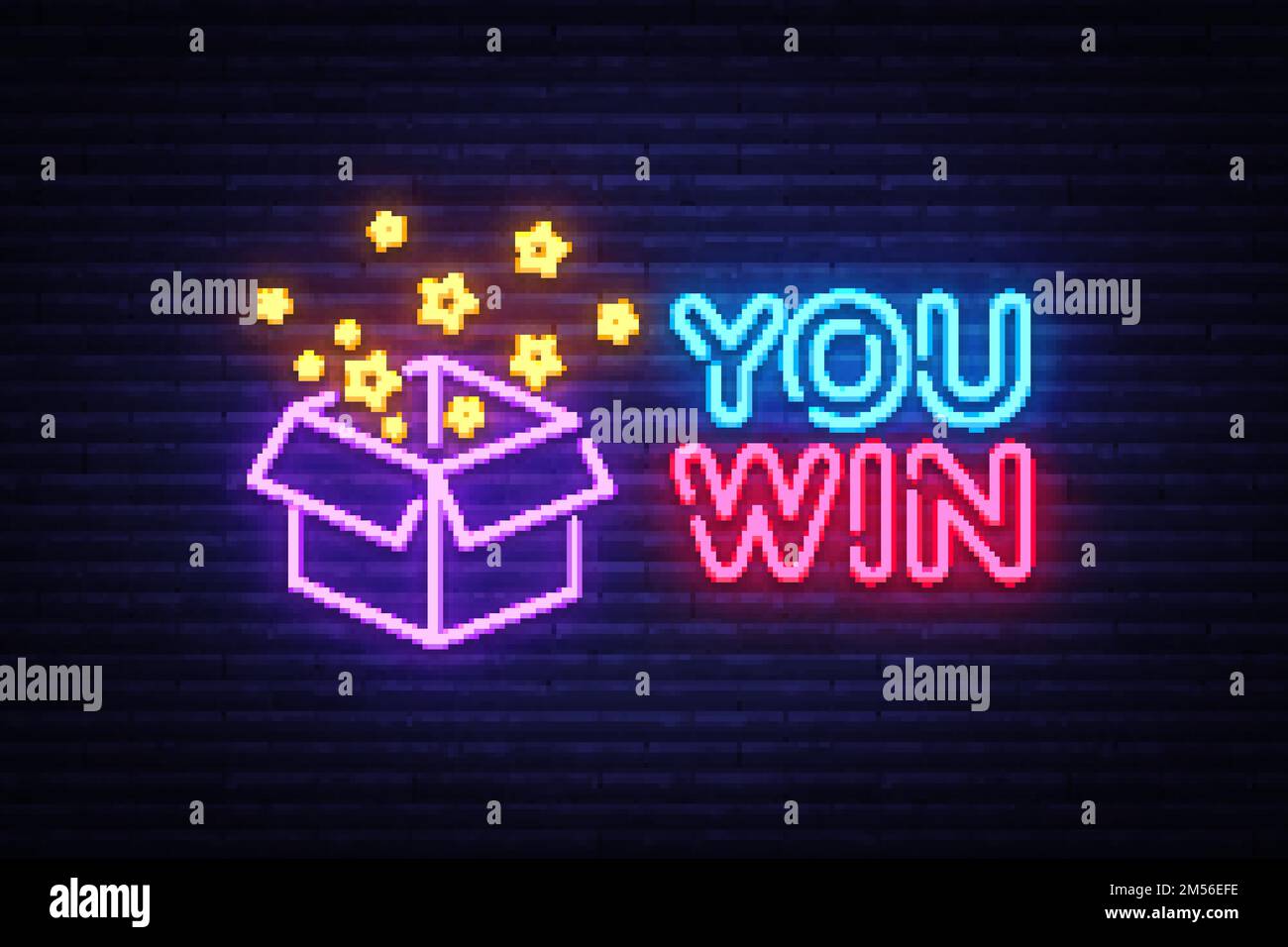 You Win neon sign vector. You Win Design template neon sign ...