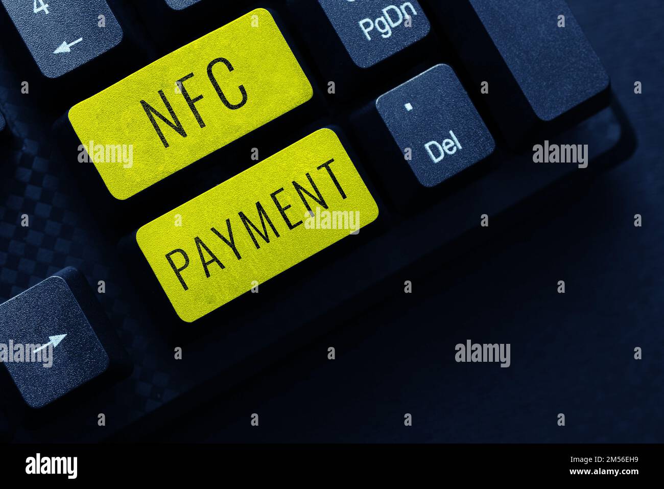 Sign displaying Nfc Payment, Word for contactless payment that use near ...