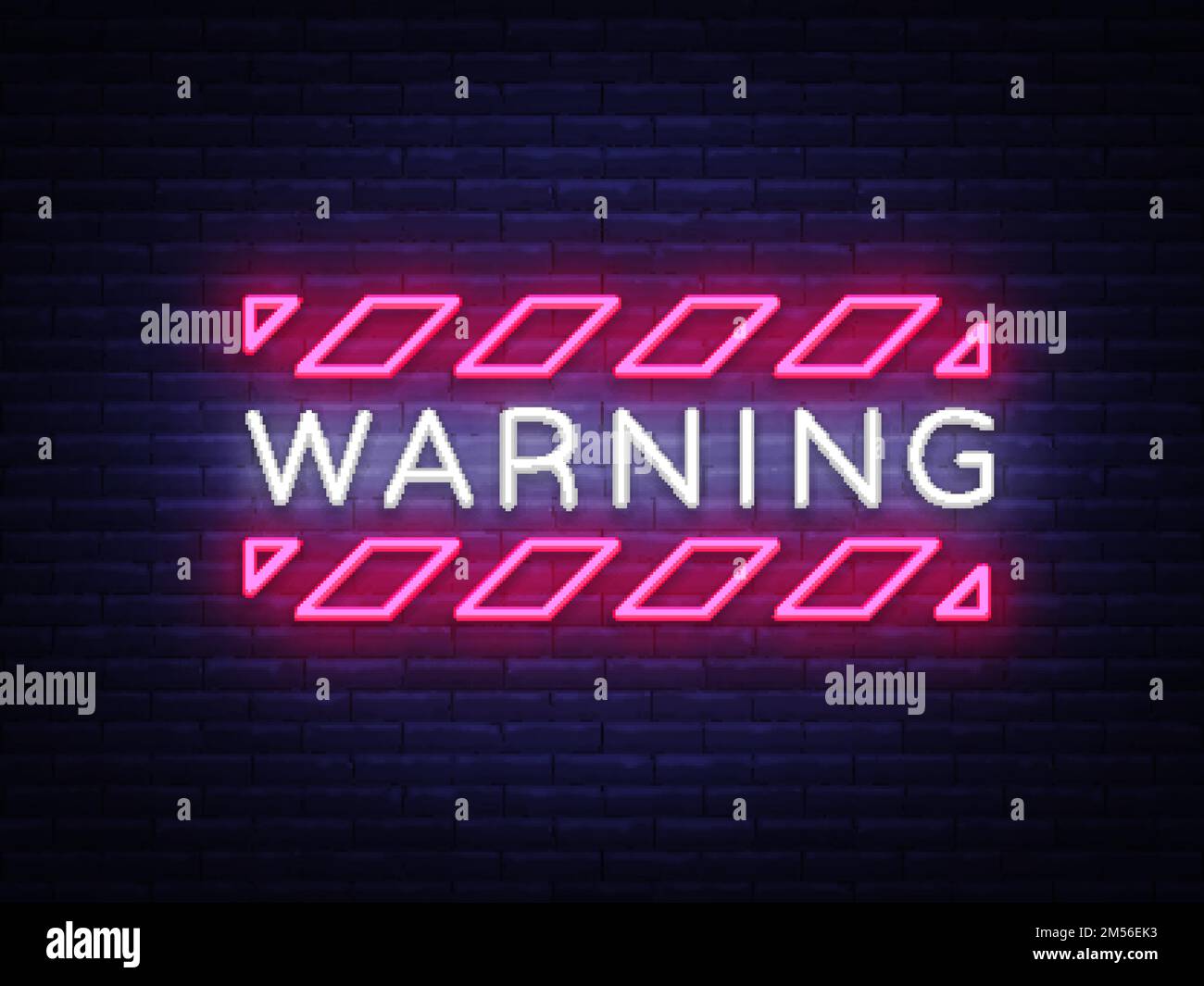 Warning Neon Text Vector Danger Zone Neon Sign Design Template Modern Trend Design Night