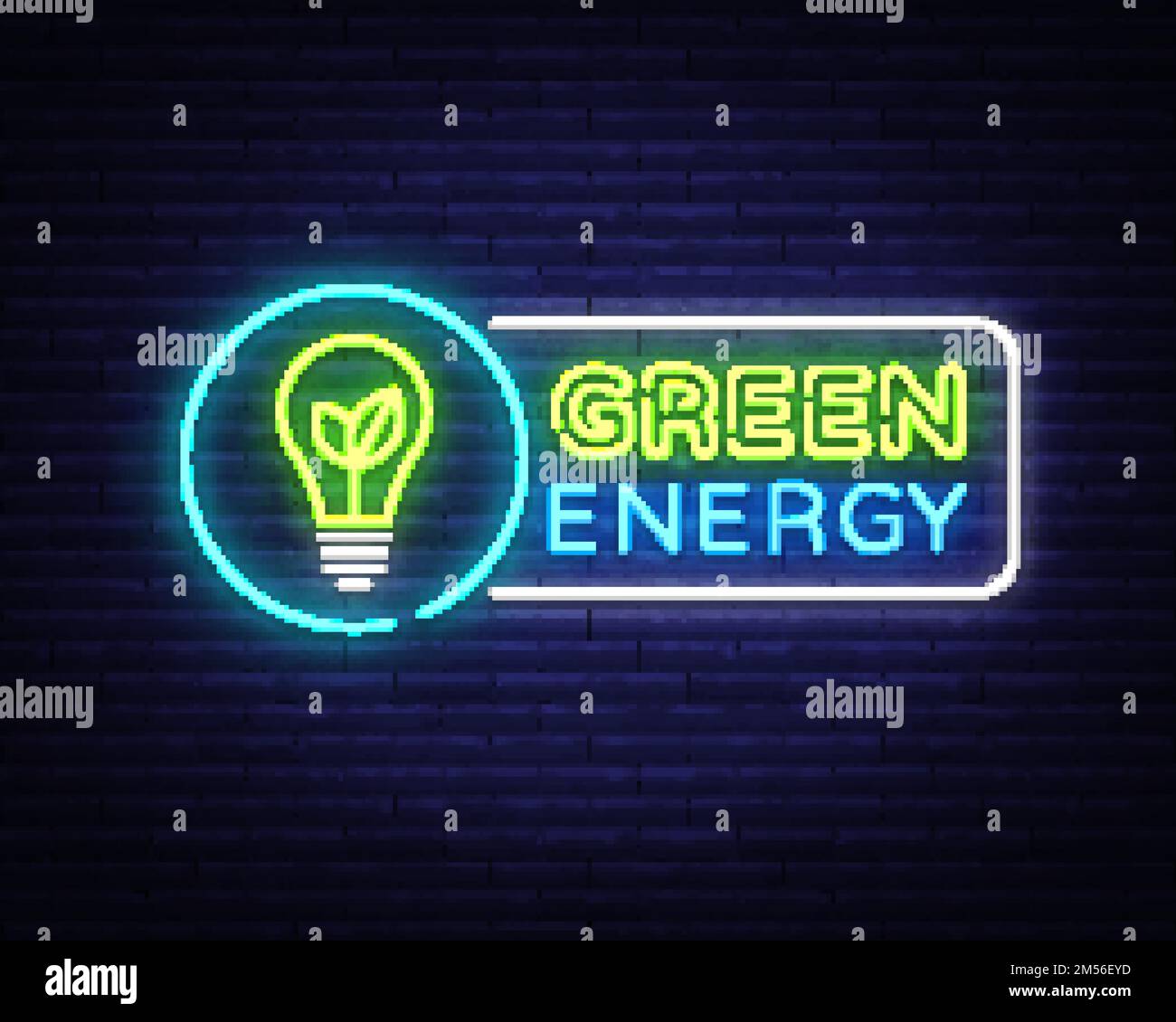 Green Energy neon sign vector. Eco Energy Design template neon sign ...