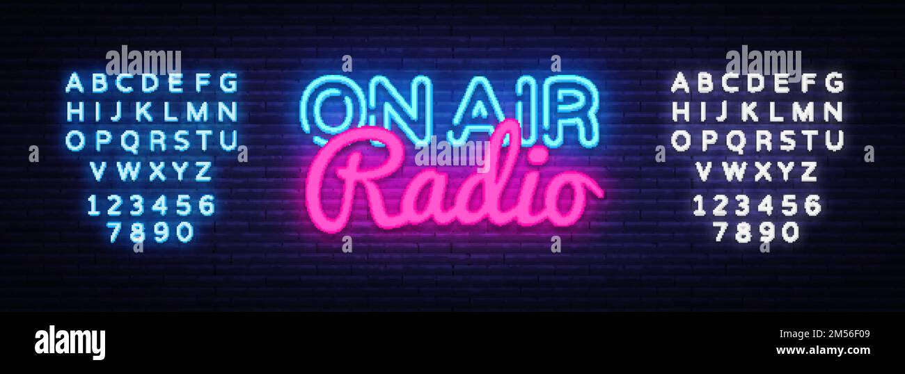 On Air Radio neon sign vector. On Air Radio Design template neon sign ...