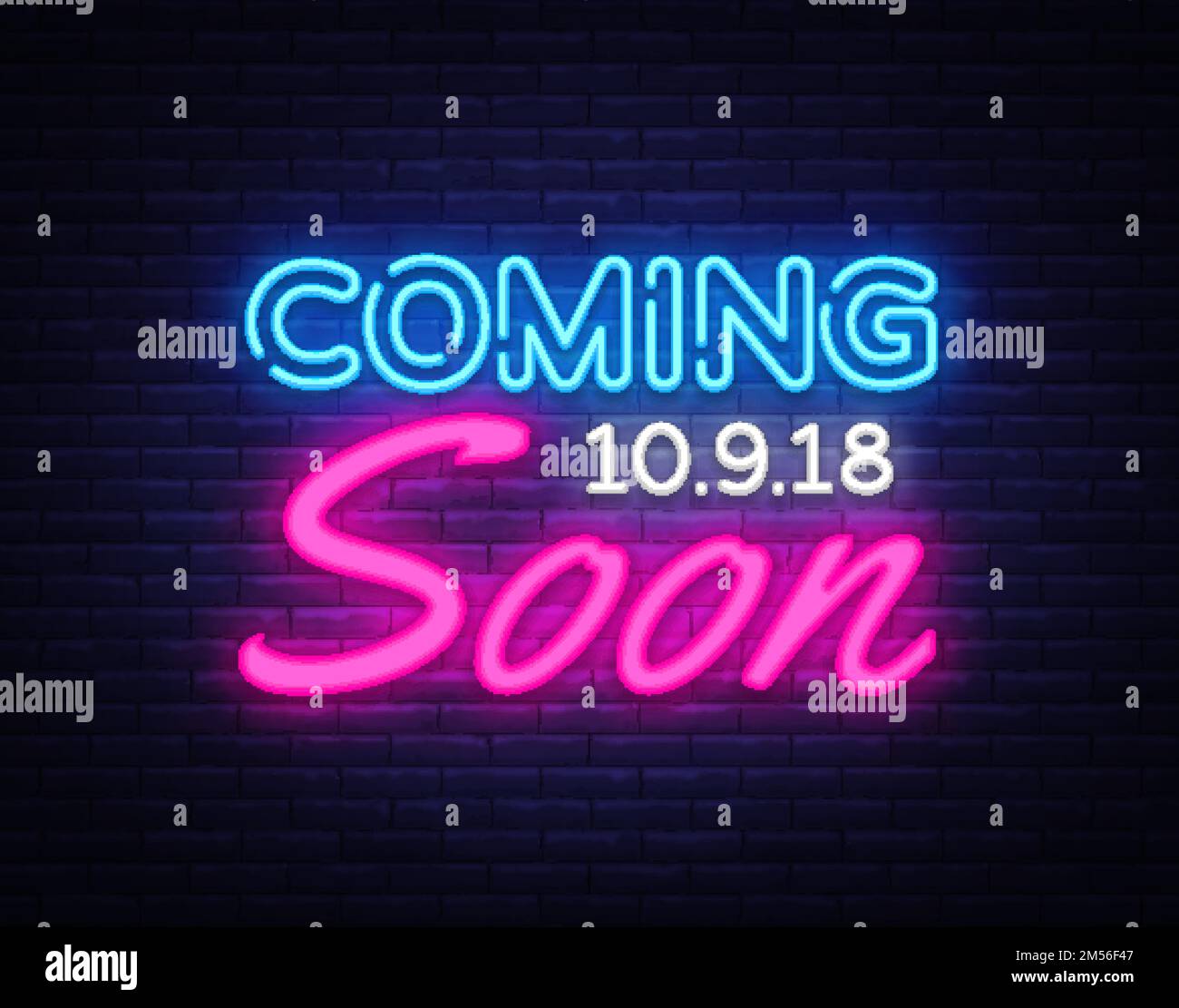 Coming Soon neon sign vector. Coming Soon Design template neon sign ...