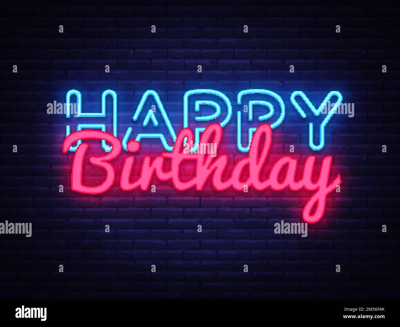 Happy Birthday Neon Text Vector. Happy Birthday neon sign, design ...