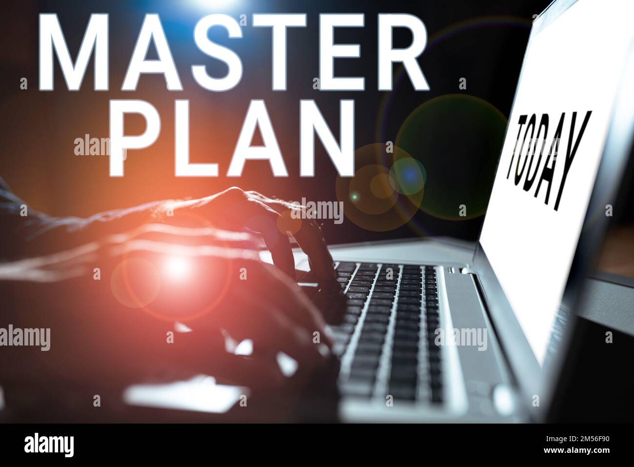 Text sign showing Master Plan, Concept meaning dynamic long-term ...