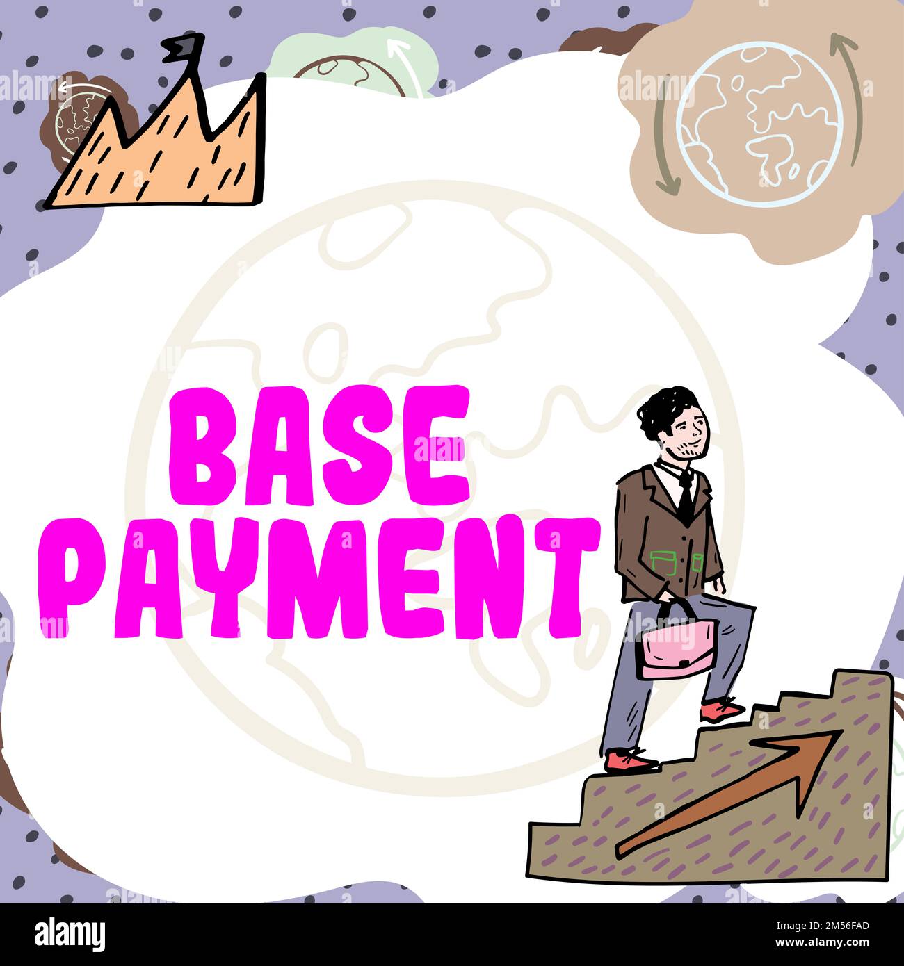 Conceptual caption Base Payment. Business overview amount of pay for a ...