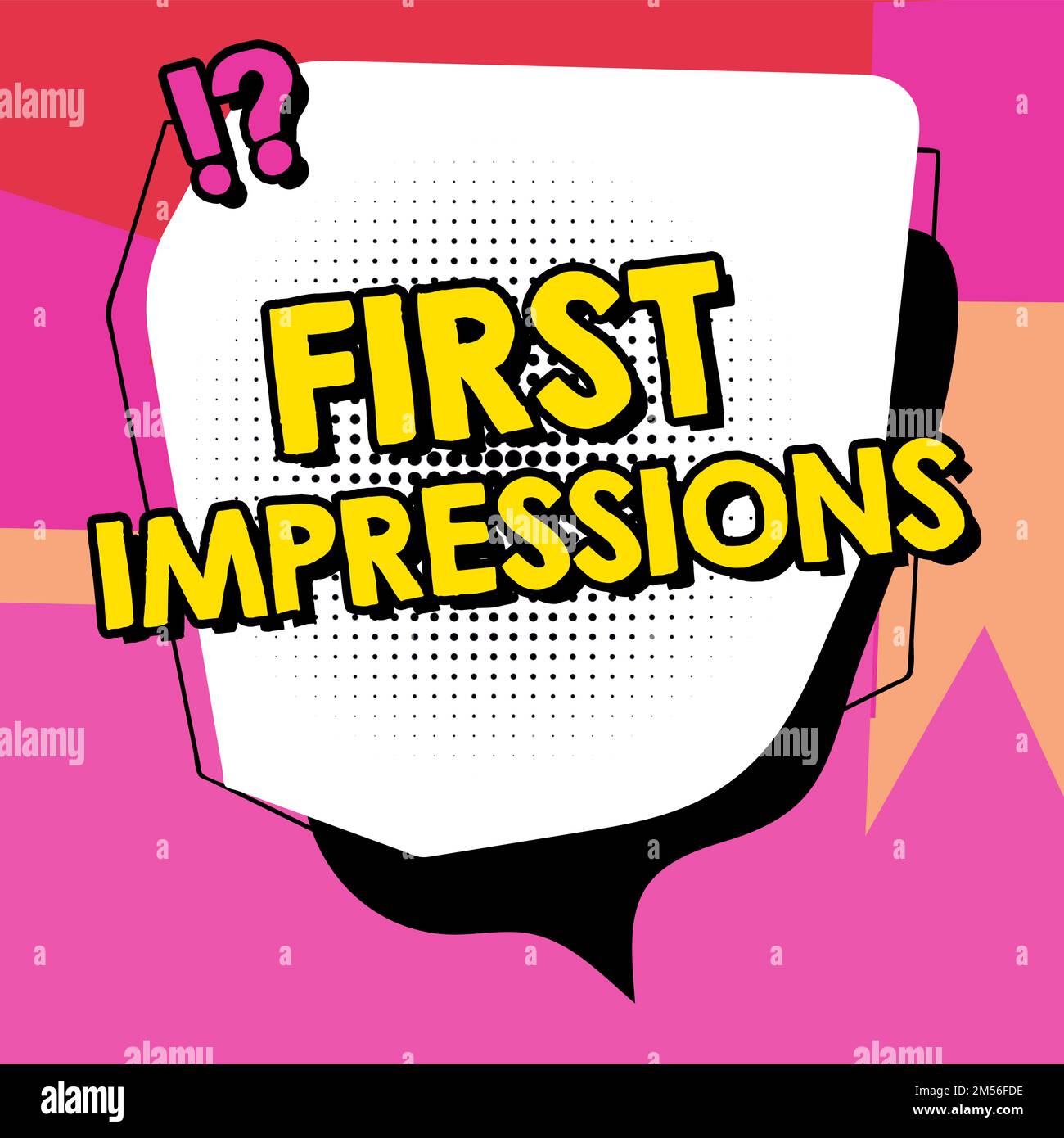 Text caption presenting First Impressions. Business idea What a person ...