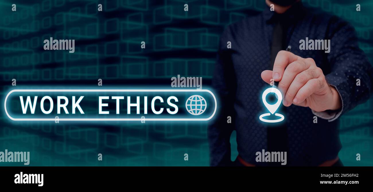 Handwriting text Work Ethics. Word Written on A set of values centered ...