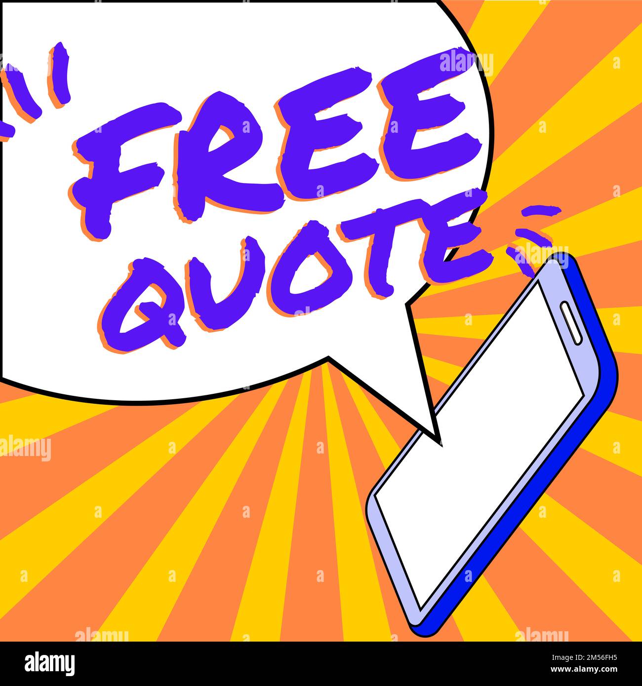 Text sign showing Free Quote. Business approach A brief phrase that is ...