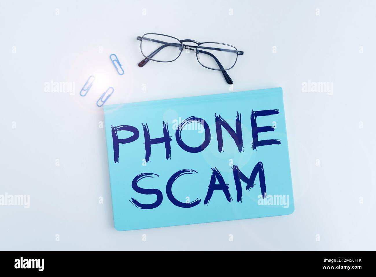 Sign displaying Phone Scam. Concept meaning getting unwanted calls to ...