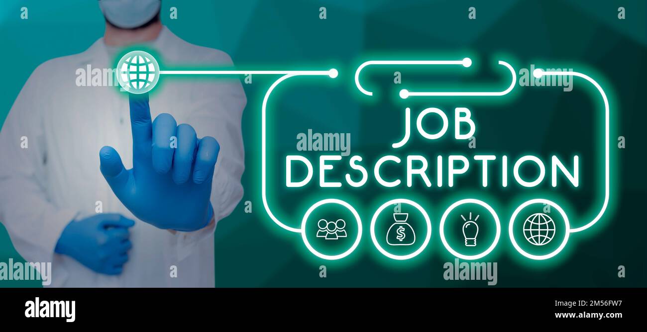 Conceptual display Job Description. Word Written on A document that ...