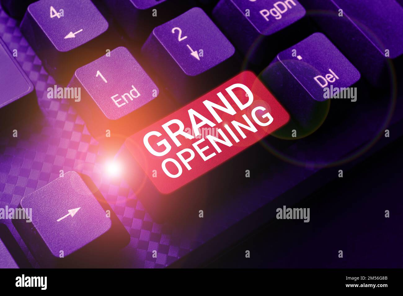 Sign displaying Grand Opening. Business overview Ribbon Cutting New ...