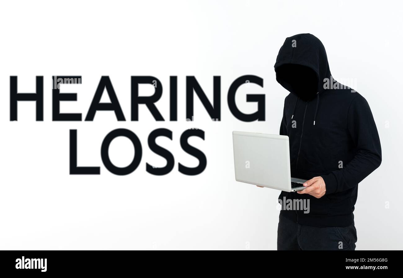 Sign displaying Hearing Loss, Word for is partial or total inability to ... Sign displaying Hearing Loss, Word for is partial or total inability to ...