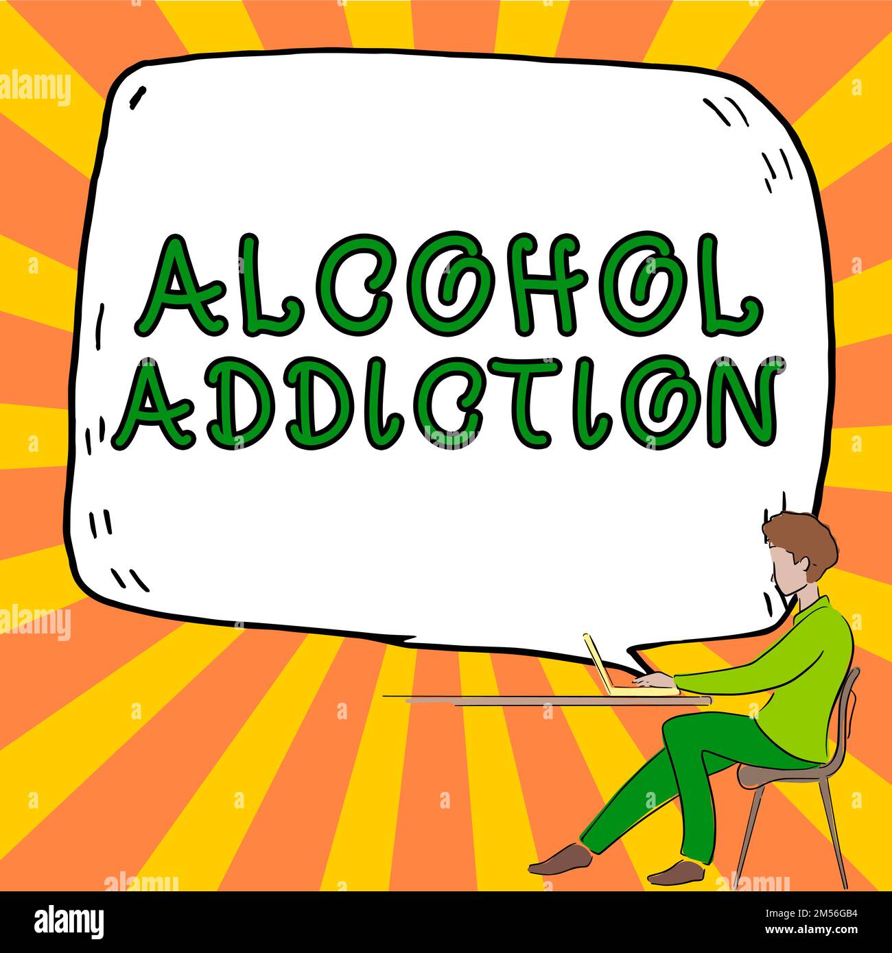 Sign displaying Alcohol Addiction, Word Written on characterized by ...