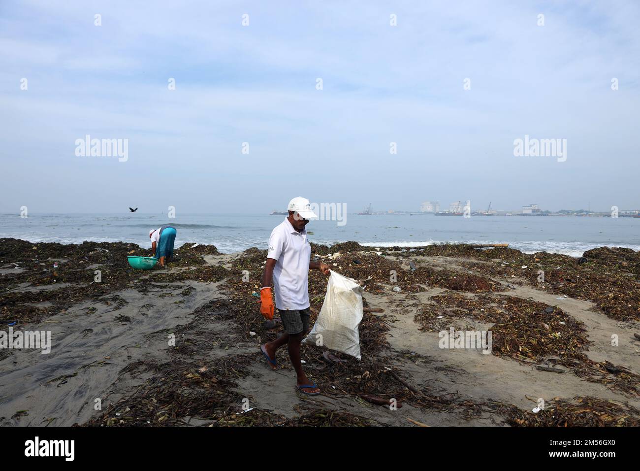 Kochi, Kerala, India. 26th Dec, 2022. Workers pick the waste plastic ...
