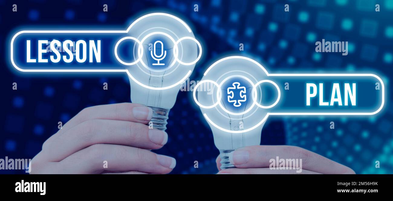 Hand writing sign Lesson Plan, Business idea a teacher's detailed ...