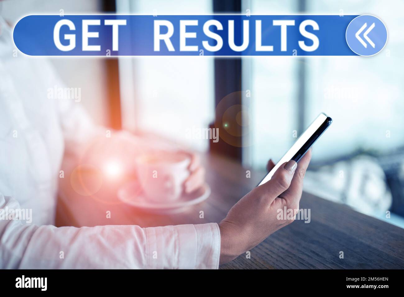 Text caption presenting Get Results. Concept meaning to proceed or ...