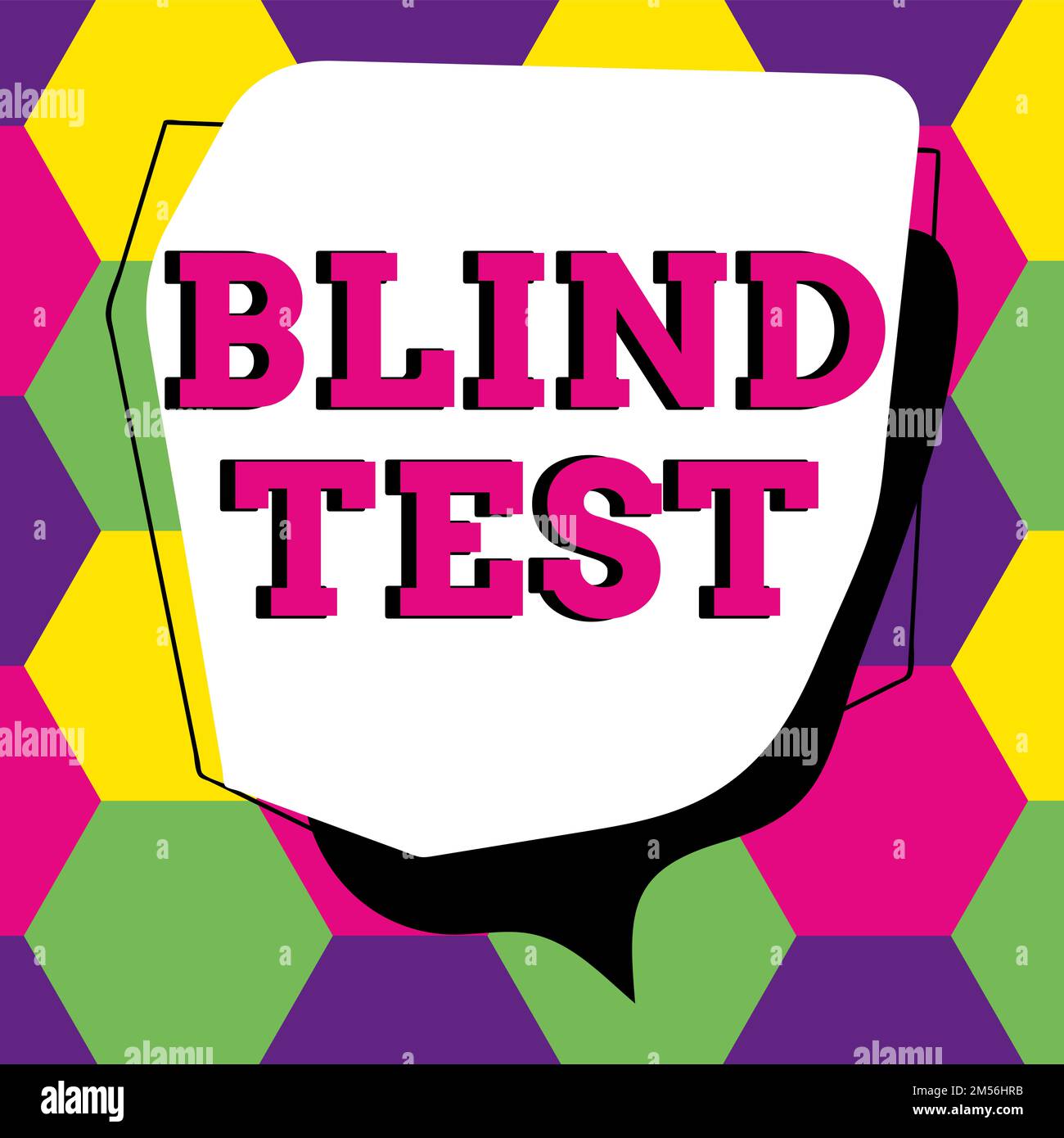 Handwriting text Blind Test. Internet Concept Social engagement with a ...