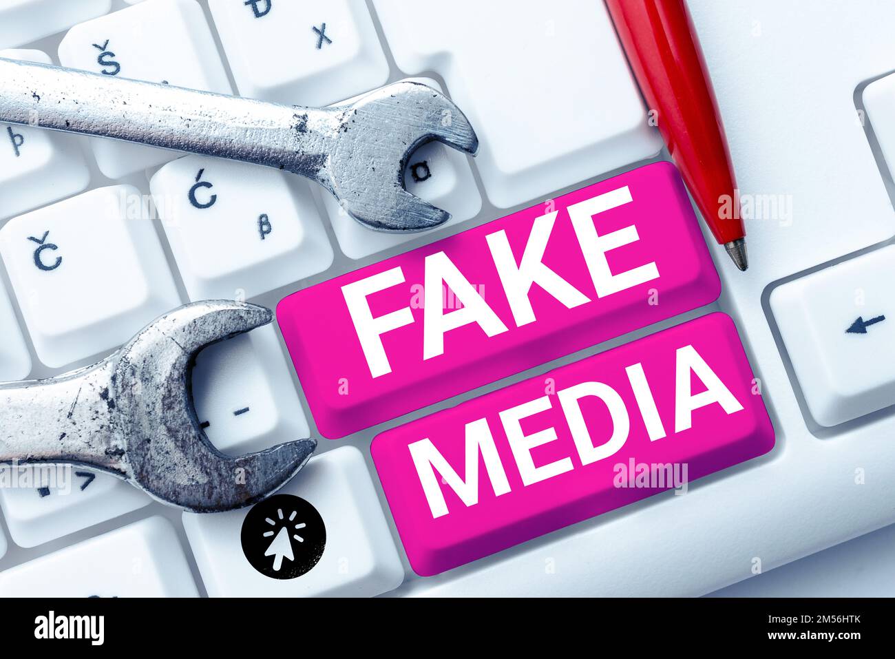 Text showing inspiration Fake Media, Internet Concept An formation held ...