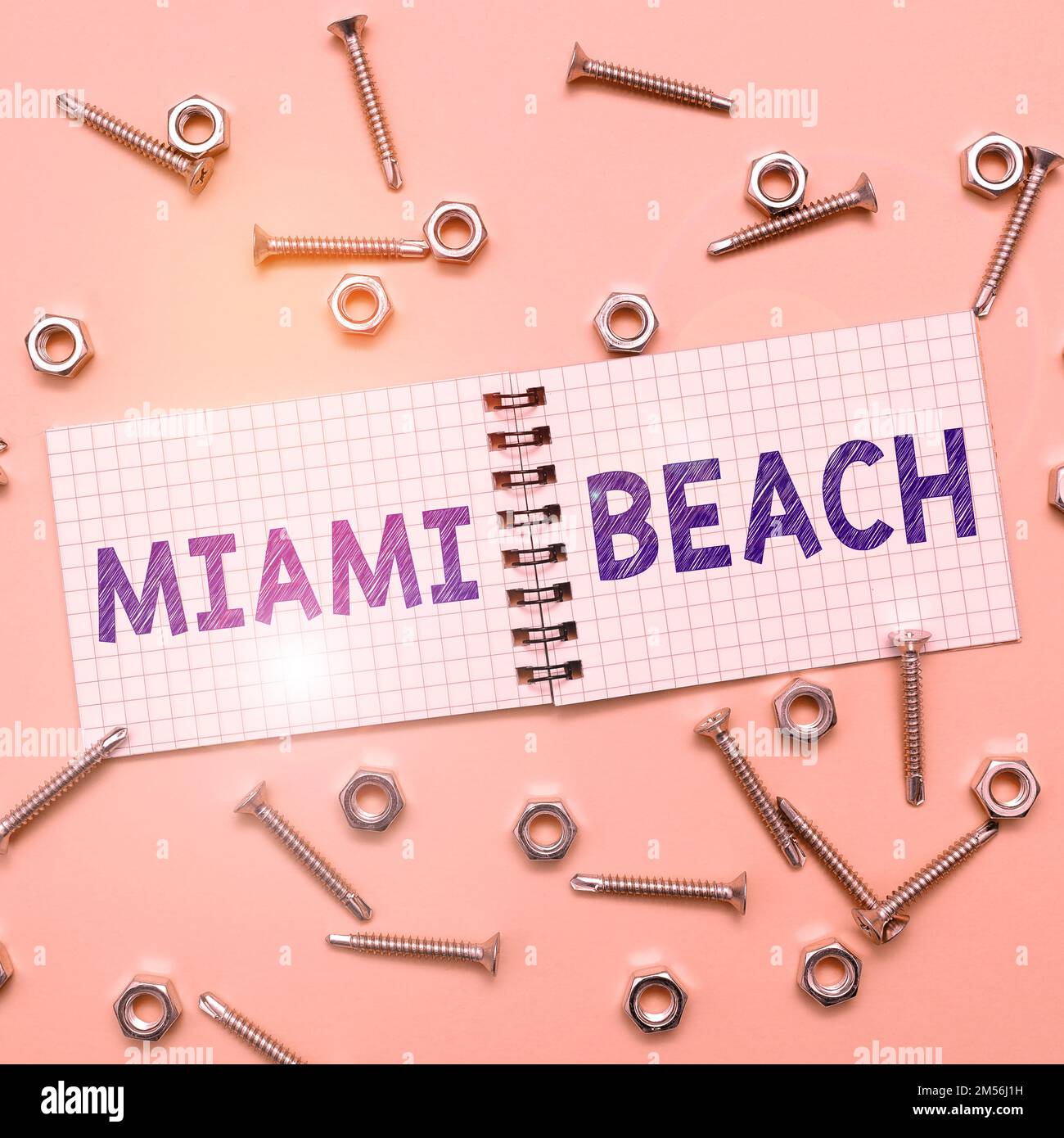 Hand writing sign Miami Beach. Business idea the coastal resort city in ...
