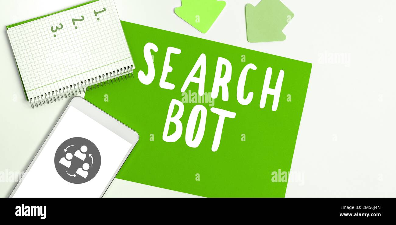 Conceptual caption Search Bot. Business showcase a program that runs ...
