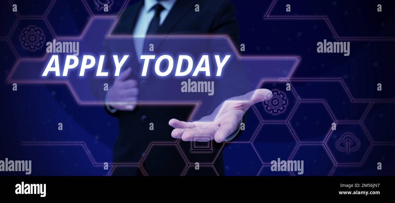 Inspiration showing sign Apply Today. Business overview to request ...