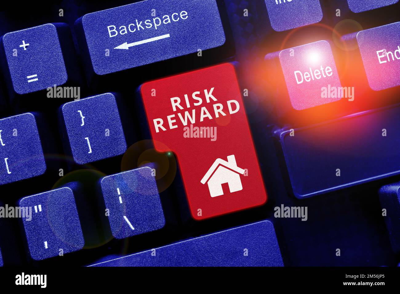 Conceptual caption Risk Reward. Business approach assess the profit ...