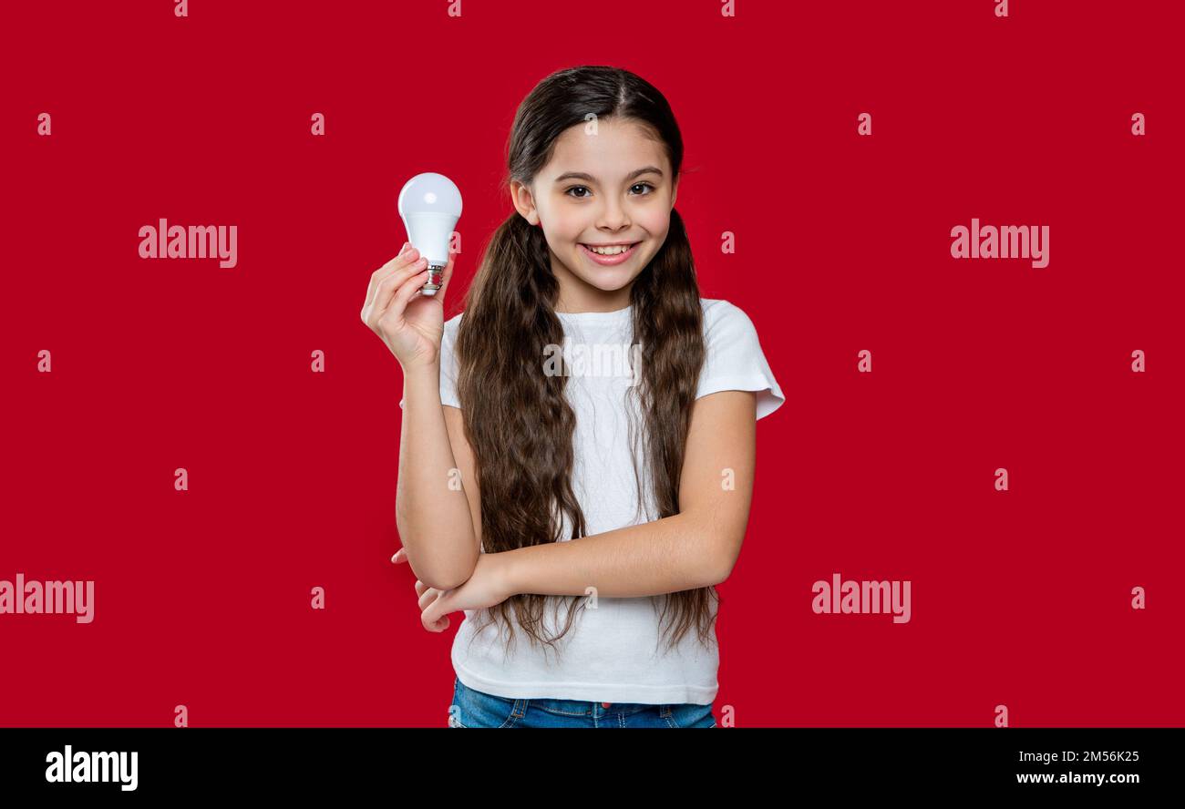 happy teen innovation girl on background. photo of teen innovation girl ...